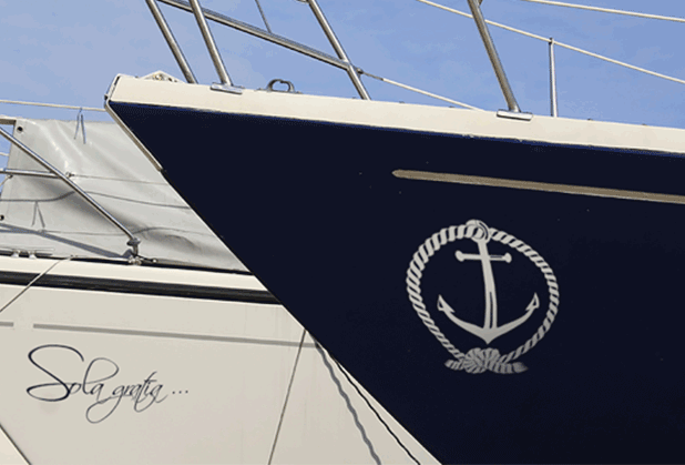 Muursticker thema de zee - Anker met gevlochten touw