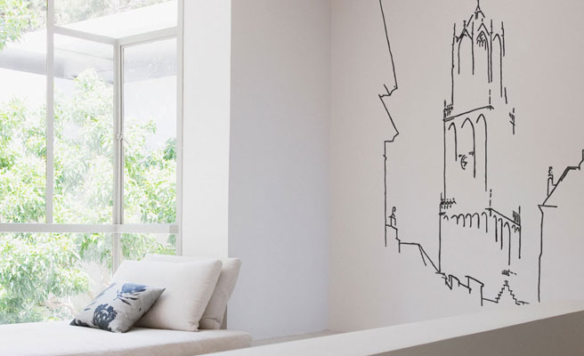 Muursticker Domtoren Utrecht uniek bij StickerOp