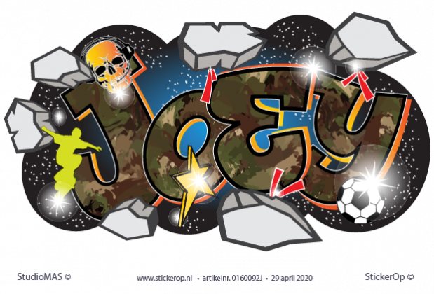 Muursticker graffiti sterrenrijk - Joey