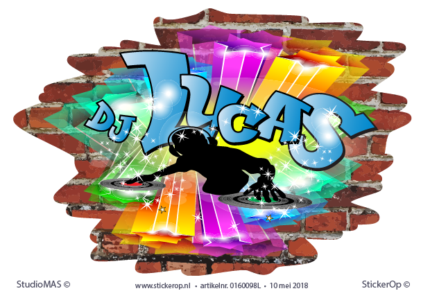 Muursticker graffiti DJ Lucas
