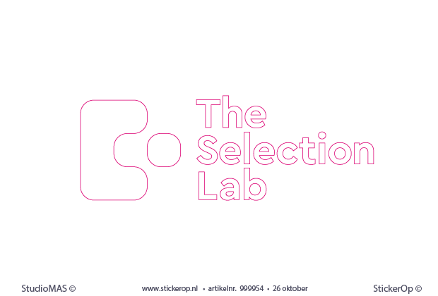 Muursticker zakelijk logo - The Selection Lab (wit uni)