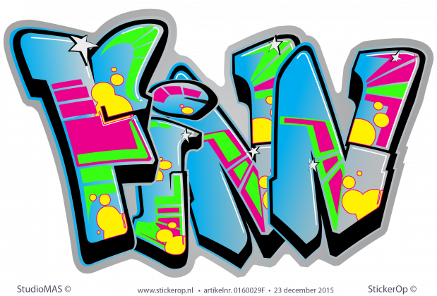 StickerOp - Muurstickers graffiti - type A - Finn