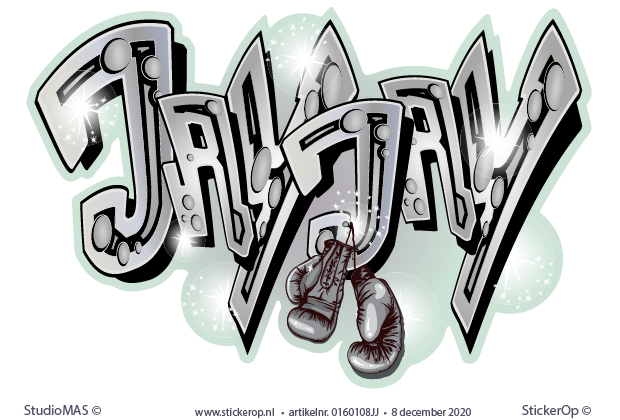 Muurstickers graffiti kickboksen - JayJay
