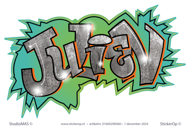 Muurstickers graffiti met eigen naam - Julien