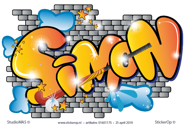 graffiti met eigen naam - Simon