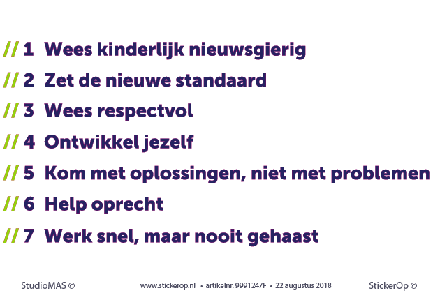 Zakelijke kernwaarden - Muursticker CodeGuild