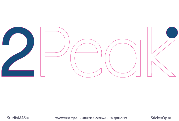 Muursticker zakelijk logo - 2Peak