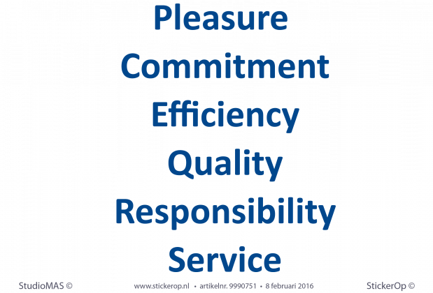 Muursticker zakelijke teksten in kleur van logo Silver Mobi