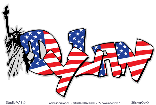 Muurstickers graffiti thema Amerika - Dylan