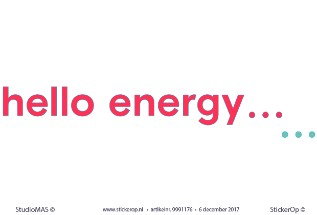 Muurstickers zakelijke toepassing - Logo Hello Energy