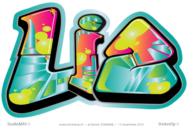 Muurstickers graffiti - Liz - StickerOp.nl