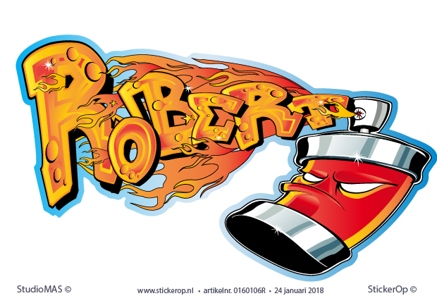 Muurstickers graffiti - Robert