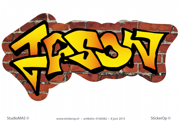 Muursticker full colour graffiti type B - Jason