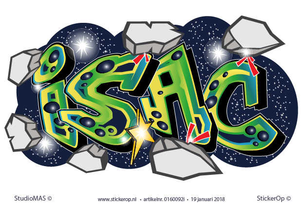 Muurstickers graffiti - Isac
