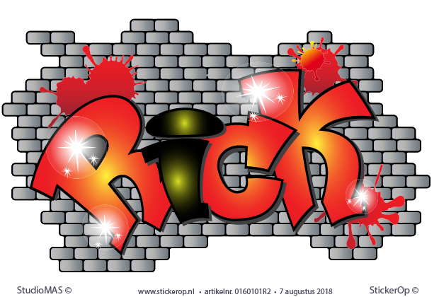 Muurstickers full colour graffiti - Rick