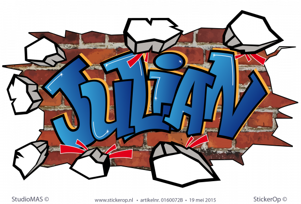 Muursticker graffiti - Julian