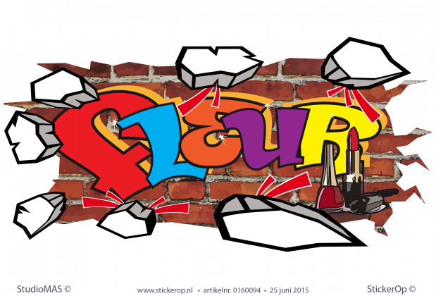 Muursticker graffiti type G - Fleur