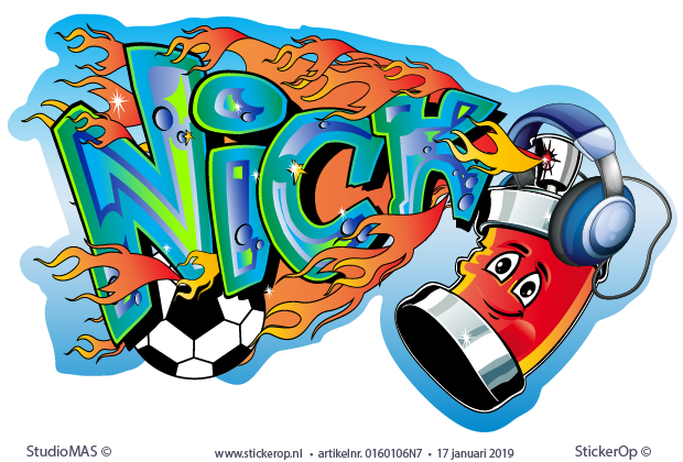 graffiti met vriendelijke spuitbus - Nick