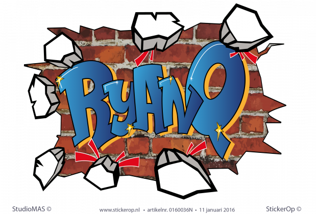 Muurstickers graffiti type G - Ryan Q