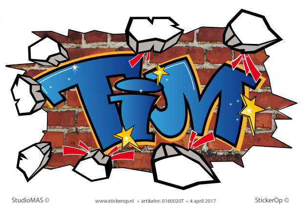 Muursticker graffiti - Tim