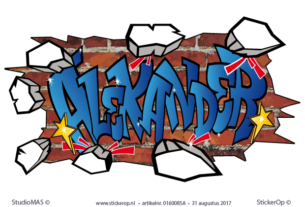 Muursticker graffiti - Alexander