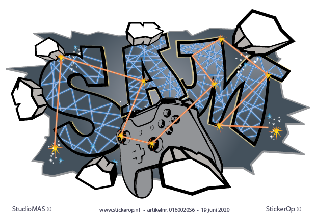 Muursticker graffiti eigen naam - Sam