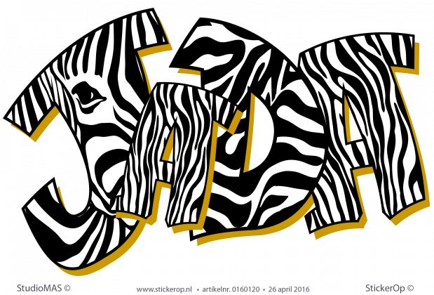 Muursticker graffiti zebraprint - Jada