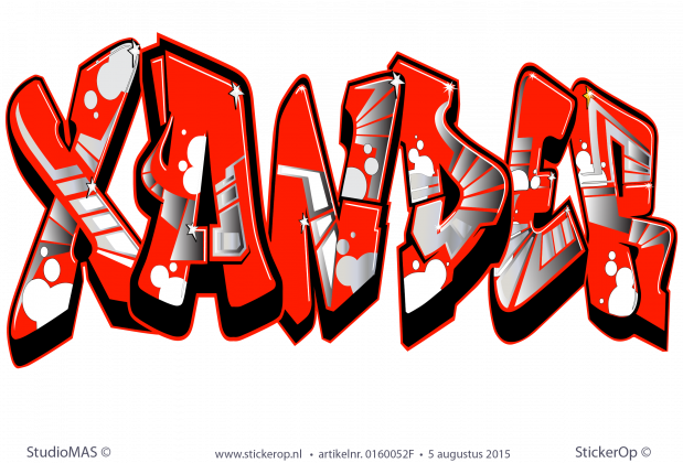 Muursticker graffiti - Xander - StickerOp.nl