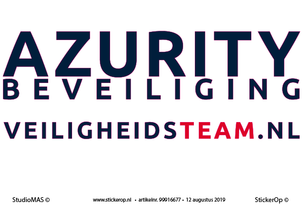 Muurstickers zakelijk logo - Azurity beveiliging