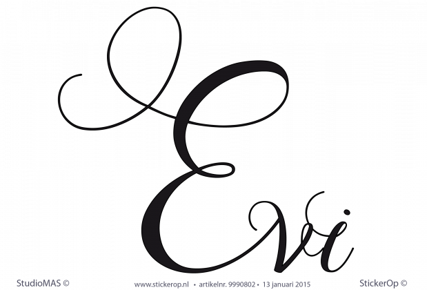 Muursticker eigen naam - Evi