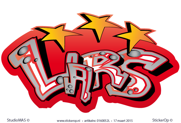 Muursticker graffiti in AJAX kleuren - Lars