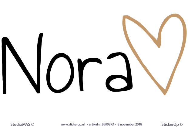 Naamsticker van geboortekaartje - Nora