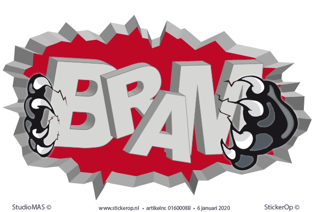 Muursticker graffiti claws met eigen naam - Bram