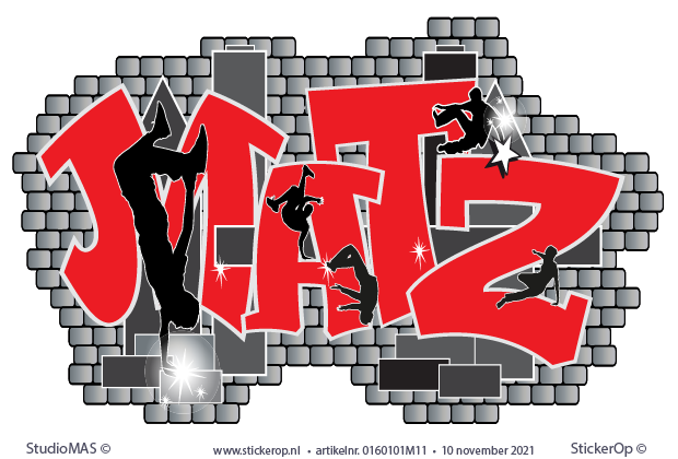 Graffiti naamsticker sport freerunning - Matz