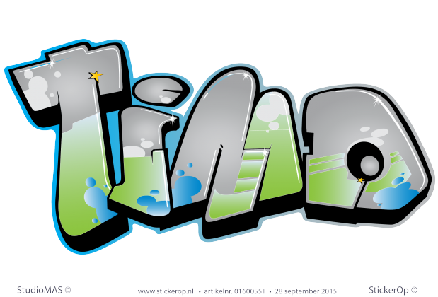 Muursticker graffiti type A - Timo - StickerOp.nl