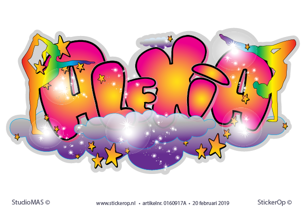 graffiti naamsticker Arobic Gym - Alexia