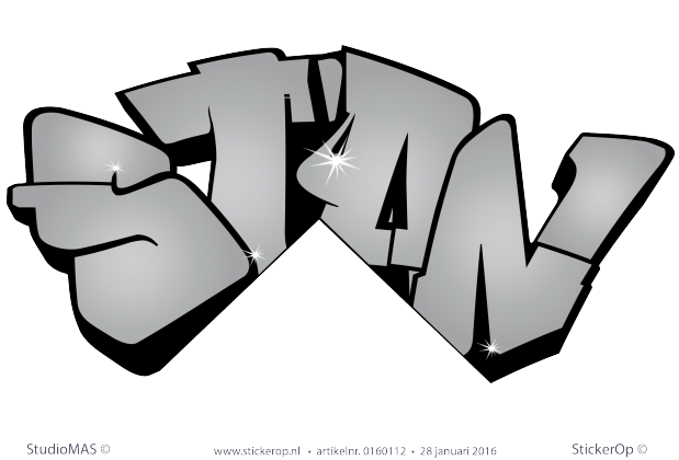 StickerOp - Muursticker graffiti - Stan
